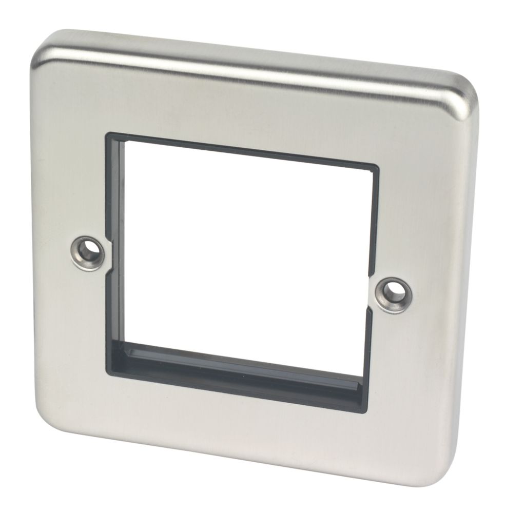 Hager Sollysta WRP2EUBSB 2-Module Modular Faceplate Brushed Steel ...
