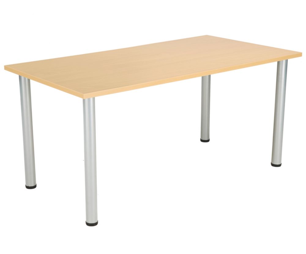 TC Group One Fraction Plus Rectangular Meeting Table Nova Oak/Silver ...