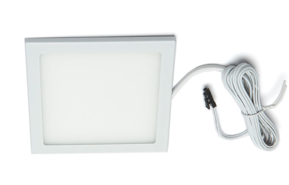VEW Slim Square LED Cabinet Lights White 3W 140lm 3 Pack - Screwfix