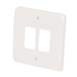MK Grid Plus 2-Module Grid Faceplate White - Screwfix