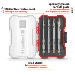 Einhell Ceramic Drill Bit Set 4 Pieces - Screwfix
