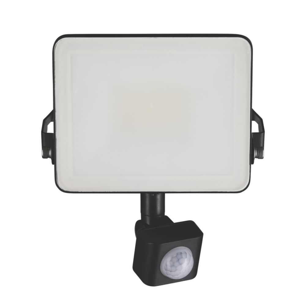 TCP Indoor & Outdoor LED Floodlight With PIR Sensor Black 20W 2800lm ...