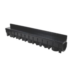 FloPlast FloDrain Threshold Channel Drain Black 1090mm x 1m - Screwfix