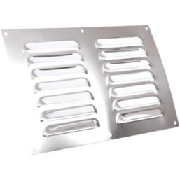 Map Vent Fixed Louvre Vent Chrome Stainless Steel 229mm x 152mm - Screwfix