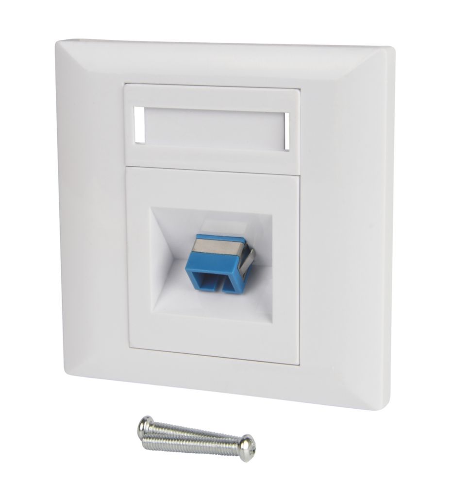 Labgear 1-Gang Fibre Socket White with Colour-Matched Inserts - Screwfix