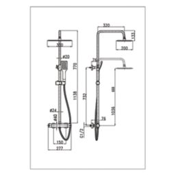ETAL Delta Rear-Fed Exposed Polished Chrome Thermostatic Bar Mixer ...