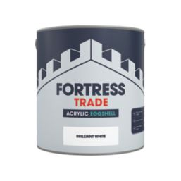 Fortress Trade 2.5Ltr Brilliant White Acrylic Eggshell Emulsion Kitchen ...