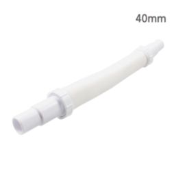 Flomasta Push-Fit Flexible Waste Pipe White 40mm x 500 - 1420mm - Screwfix