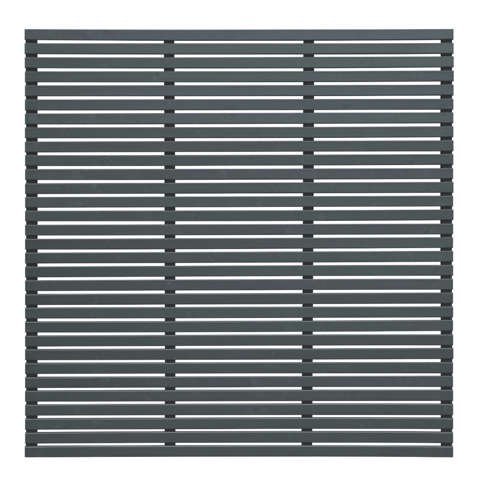 Forest Single-Slatted Fence Panels Anthracite Grey 6' x 6' Pack of 5 ...