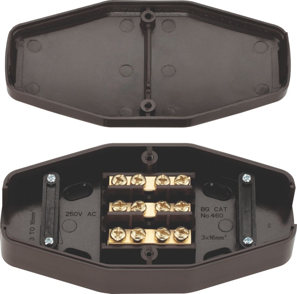 British General 60A Heavy Duty Junction Box 160 x 80 x 37mm Brown ...