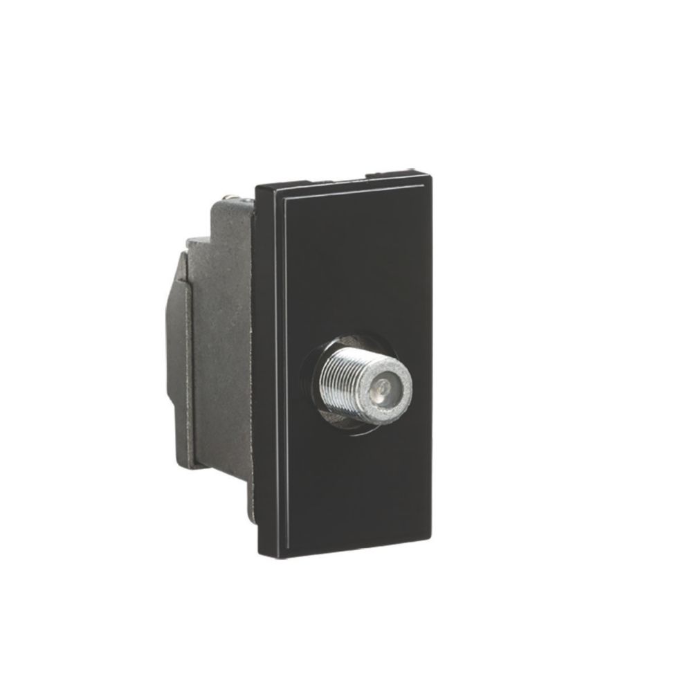 Knightsbridge Modular F-Type Satellite Socket Black - Screwfix