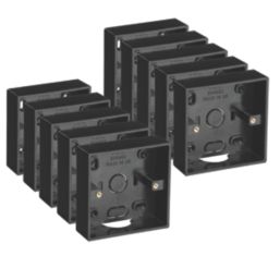 D-Line 1-Gang Surface Pattress Black Back Boxes 28mm 10 Pack - Screwfix
