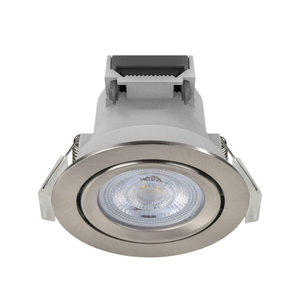 LAP Ubertas Tilt LED Downlight Brushed Nickel 4W 420lm - Screwfix