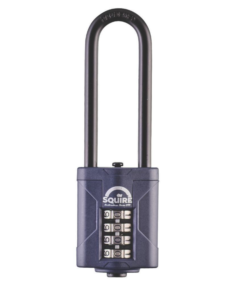 Squire Water-Resistant Long Shackle Combination Padlock Blue 40mm ...