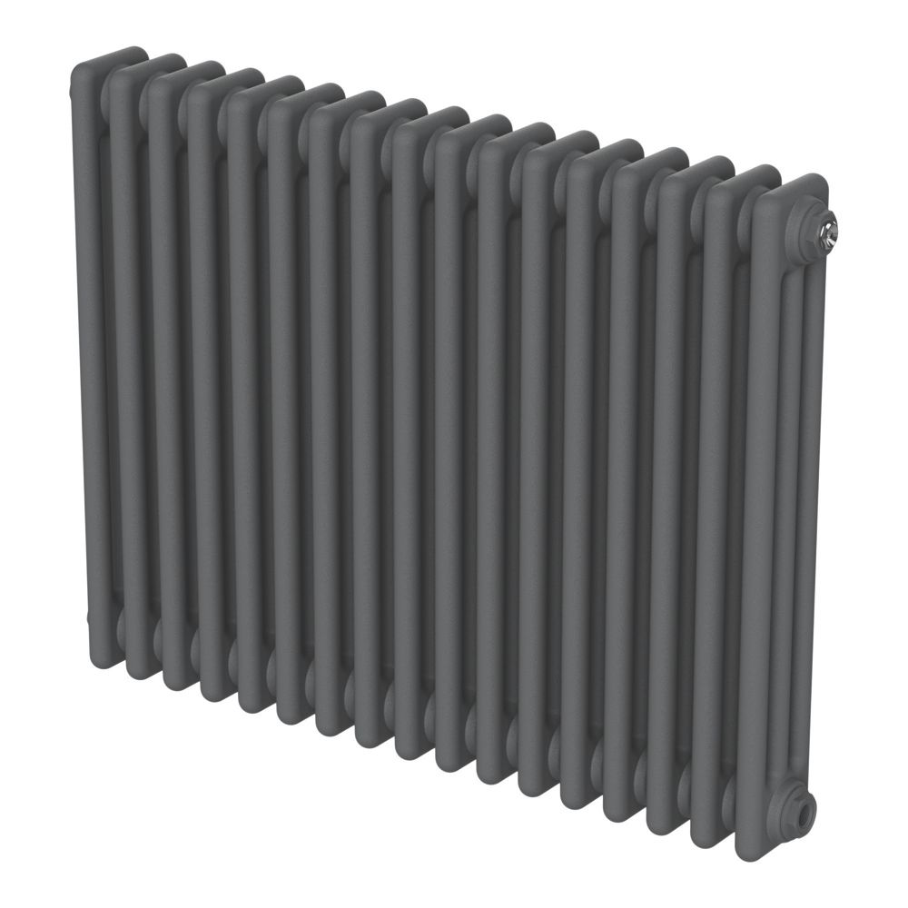 Flomasta 600mm x 785mm 3376BTU Anthracite Horizontal 3 Column Radiator ...