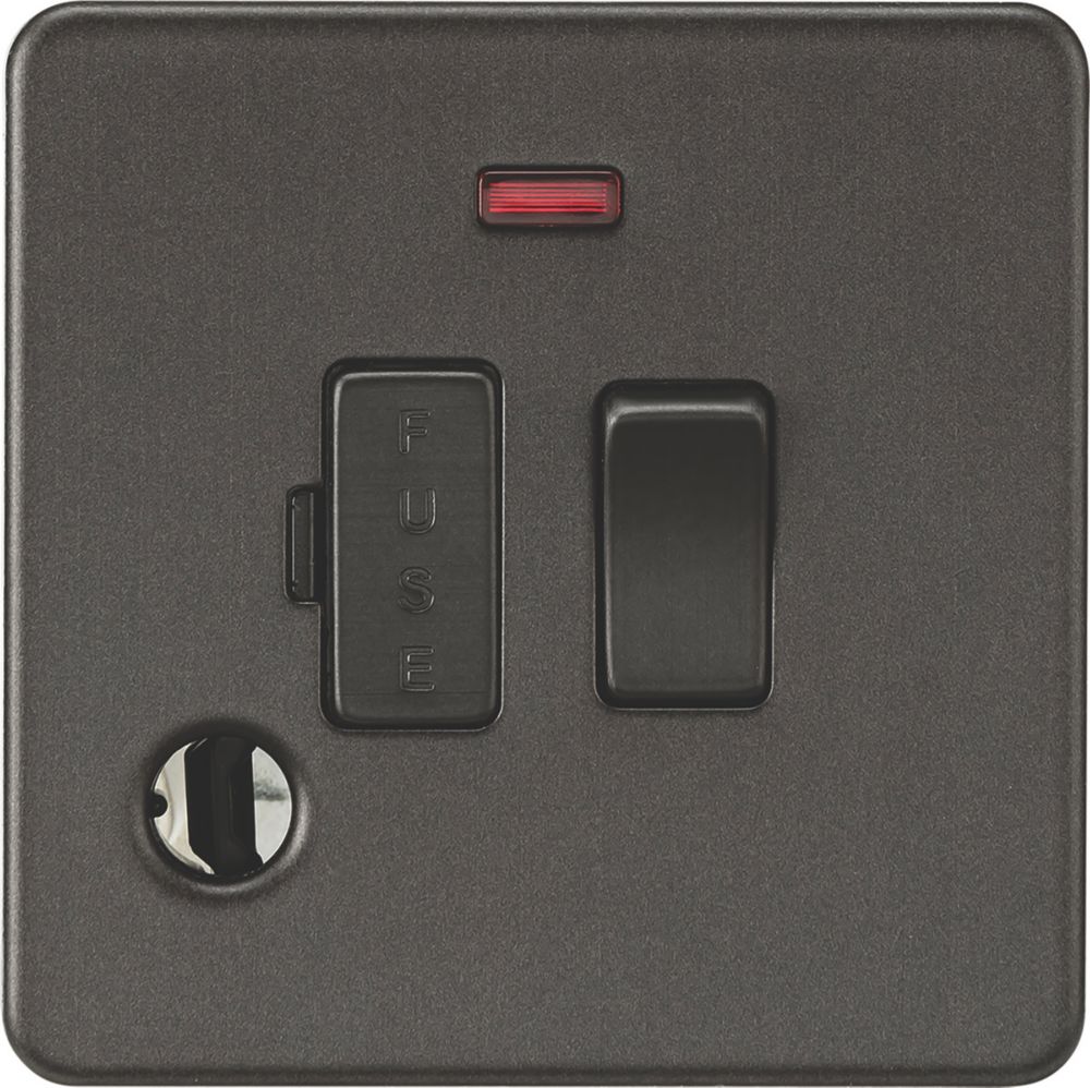 Knightsbridge 13A Switched Fused Spur & Flex Outlet with LED Smoked ... Knightsbridge 13A Switched Fused Spur & Flex Outlet with LED Smoked ...