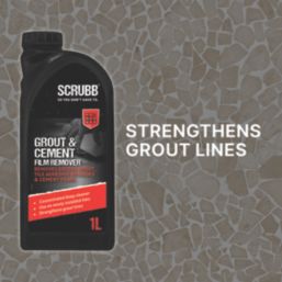Scrubb Grout & Cement Film Remover 1Ltr - Screwfix