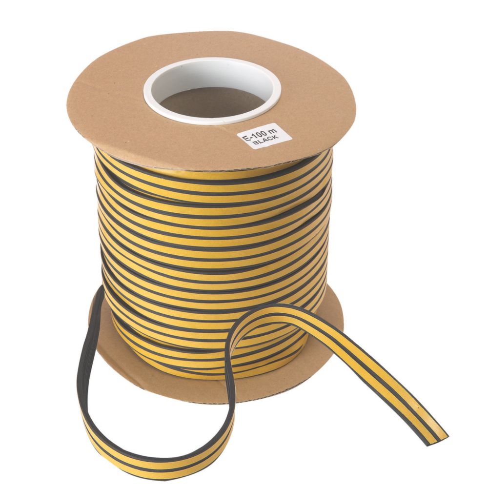 Stormguard EPDM Rubber E Weatherstrip Black 100m - Screwfix