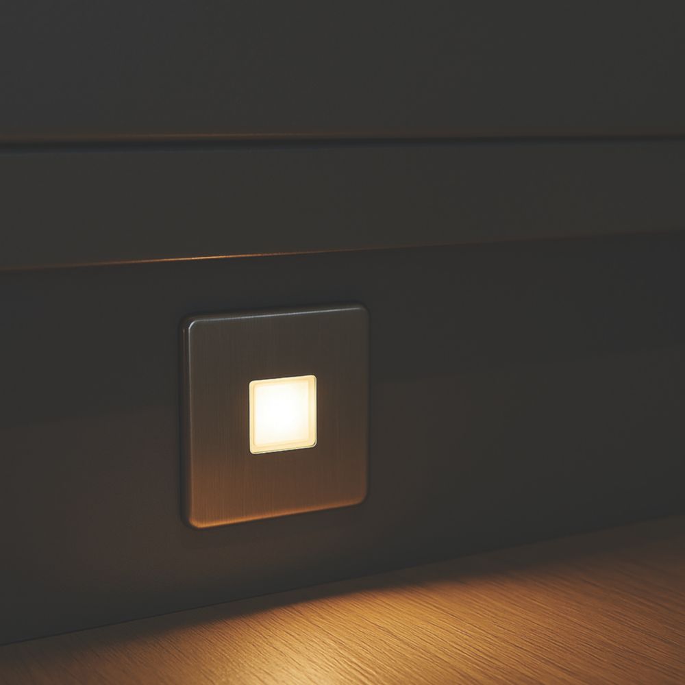 Knightsbridge Recessed Square LED Plinth Light Antique Brass 0.8W 15lm ...