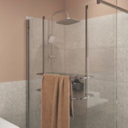 Elland Hanging Towel Rail Brushed Steel 600mm x 122mm x 810mm - Screwfix