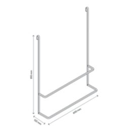 Elland Hanging Towel Rail Brushed Steel 600mm x 122mm x 810mm - Screwfix