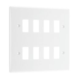 British General Nexus 800 Grid 8-Module Grid Faceplate White - Screwfix