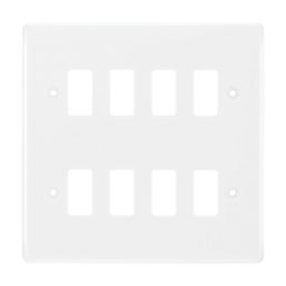 British General Nexus 800 Grid 8-Module Grid Faceplate White - Screwfix