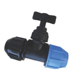 FloPlast MDPE Stop Cock 25mm x 15mm - Screwfix