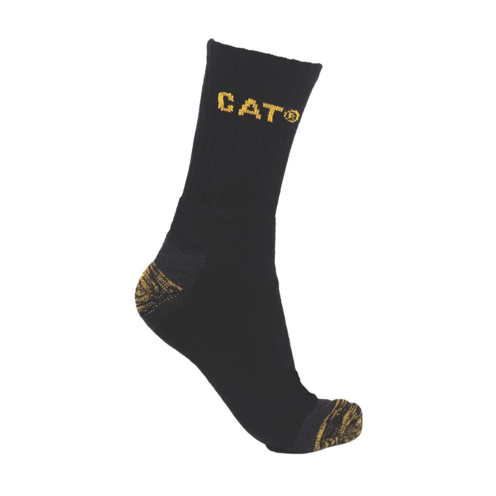 CAT Premium Work Socks Black 6-11 3 Pairs - Screwfix