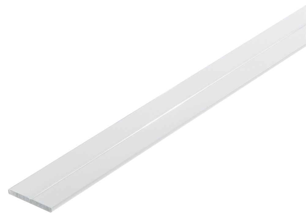 Alfer White PVC Flat Bar x 23.5mm x - Screwfix