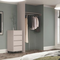 Spacepro Interior Unit Shelf with Hanger Bar Cashmere 2700mm x 110mm ...