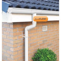 Aluflow Round Aluminium Downpipe White 68mm x 4m - Screwfix