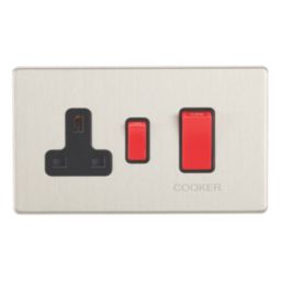 Contactum Lyric 45A 2-Gang DP Cooker Switch & 13A DP Switched Socket ...