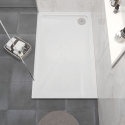 ETAL Pearlstone Matrix Rectangular Shower Tray White 1200mm x 760mm x ...