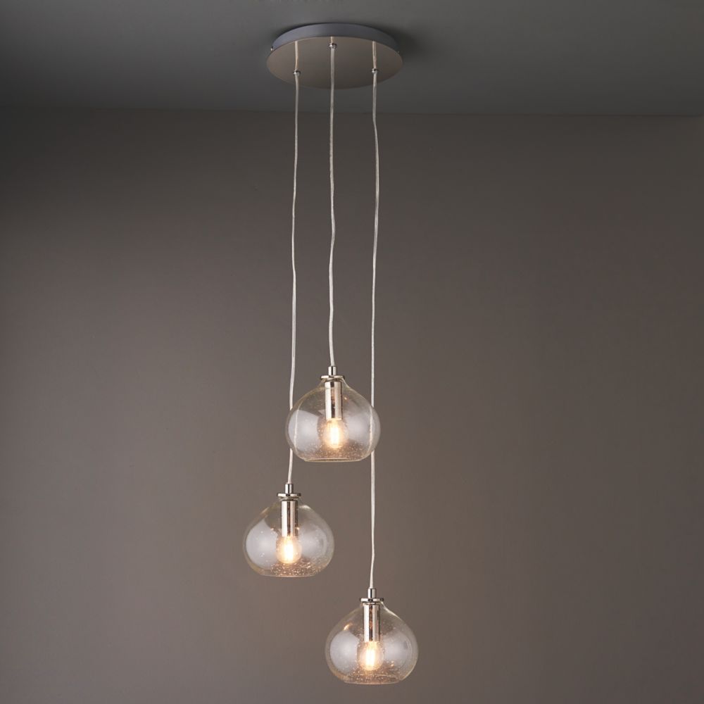 Quay Design Willow 3-Light Cluster Pendant Bright Nickel | Pendant ...