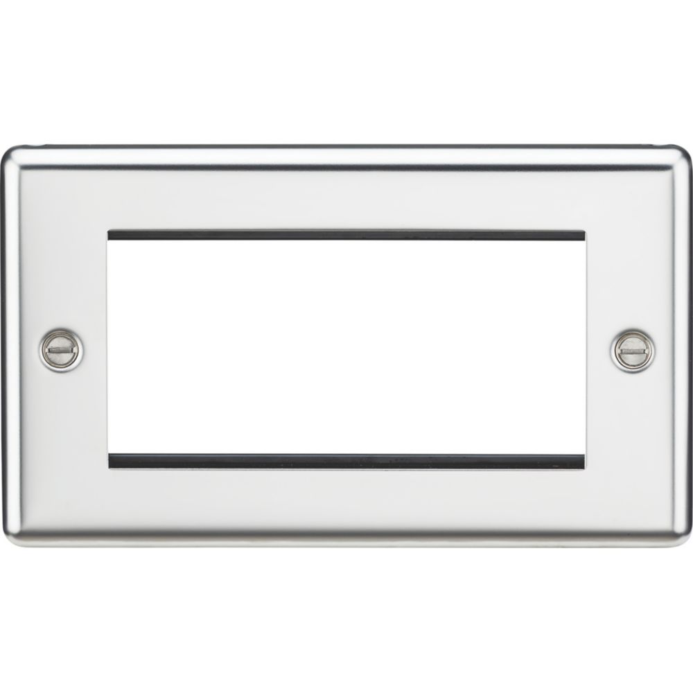 Knightsbridge Raised Rounded 4-Module Modular Faceplate Polished Chrome ...