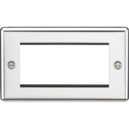Knightsbridge Raised Rounded 4-Module Modular Faceplate Polished Chrome ...