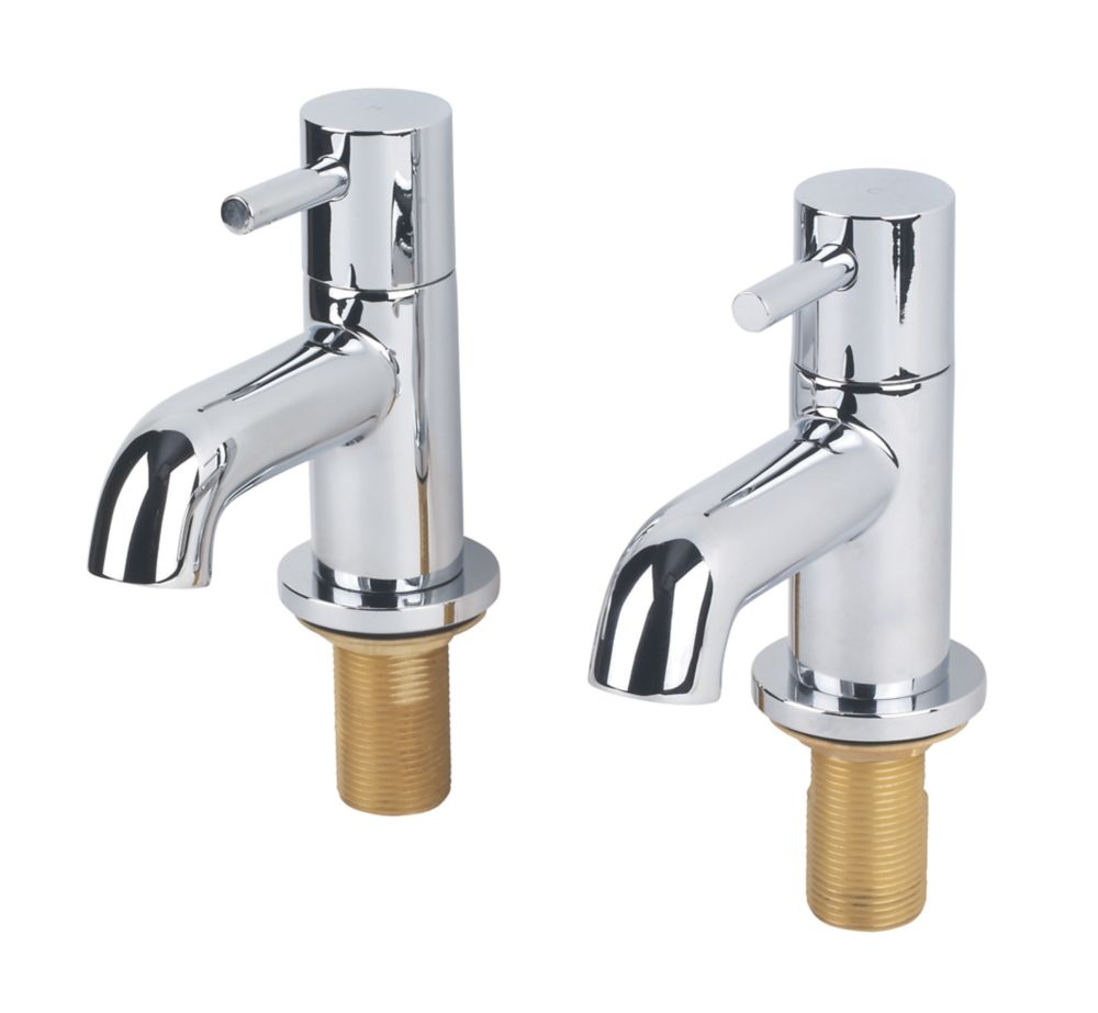 Refurb Swirl Ola Pillar Bath Taps 1 Pair - Screwfix