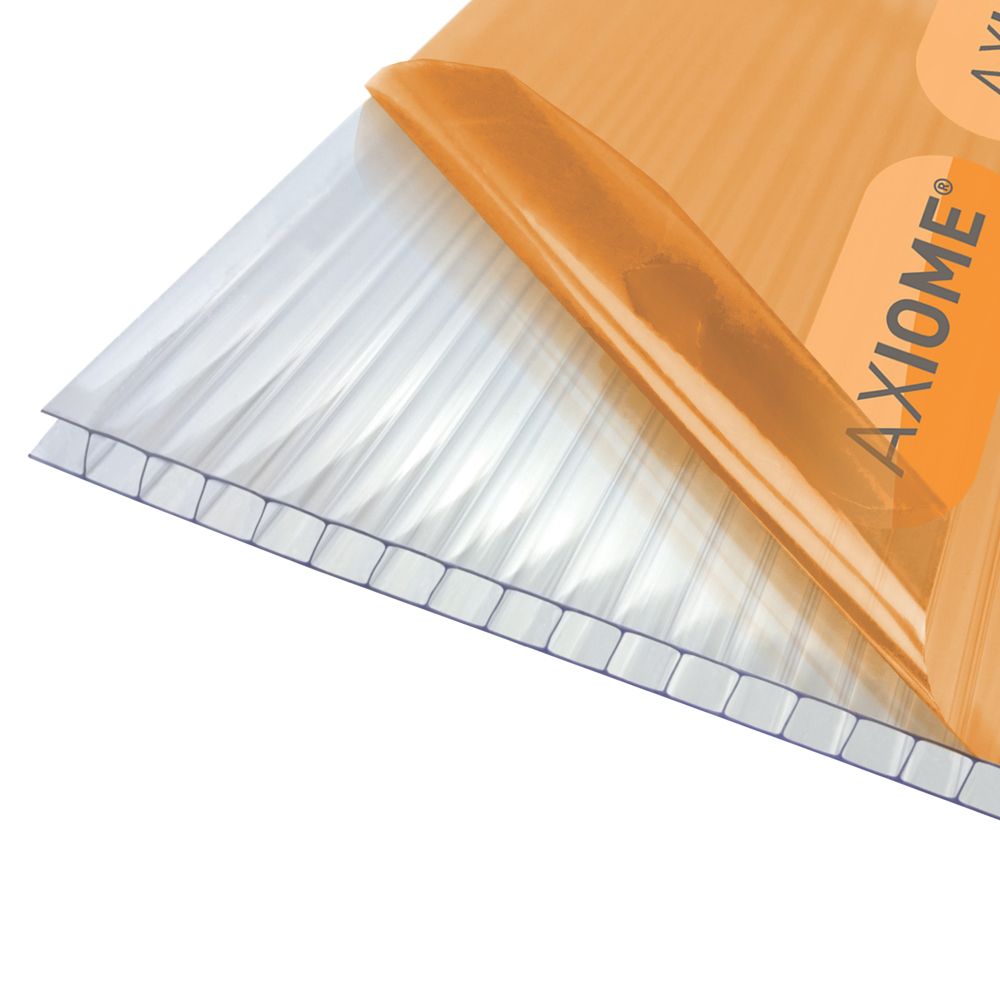 Axiome Twinwall Polycarbonate Sheet Clear 1000mm x 6mm x 2000mm - Screwfix