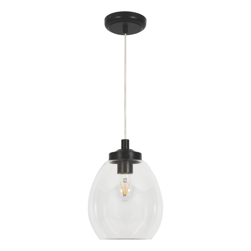Spa Dylan Adjustable Pendant Light Fitting Black - Screwfix