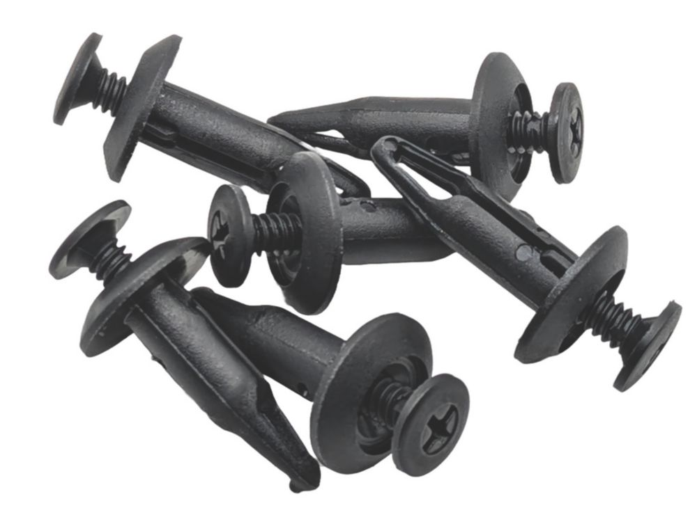 Pearl Consumables Screw Type Closed End Trim Rivets Black 6 Pack - Screwfix