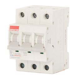 Contactum Defender 16A TP C Curve 3-Phase MCB - Screwfix