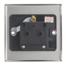 Contactum iConic 5A 1-Gang Unswitched Round Pin Socket Brushed Steel ...
