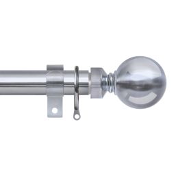 Renaissance Polished Chrome Curtain Pole 28/25mm x 120-210cm - Screwfix