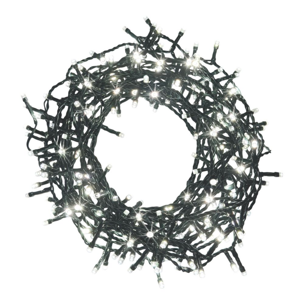 240 LED Indoor & Outdoor Ice White String Christmas Lights - Screwfix