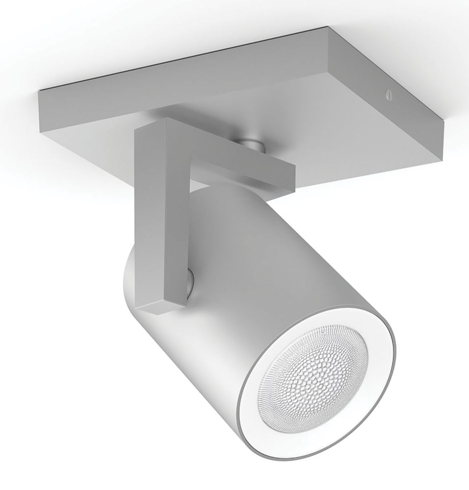 Philips Hue Argenta LED Single Spotlight Aluminium 6W 350lm - Screwfix