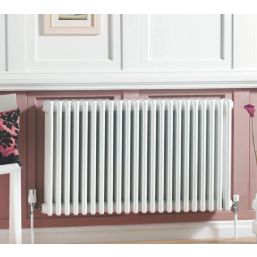 Acova 300mm x 628mm 1859BTU White Horizontal 4 Column Radiator - Screwfix