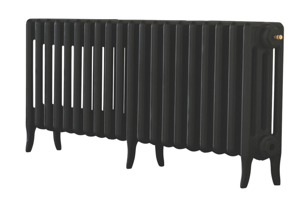 Arroll 460mm x 1114mm 3517BTU Black Cast Iron 4 Column Radiator - Screwfix