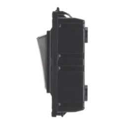 Contactum 10AX 2-Way Modular Light Switch Brushed Steel with Black ...