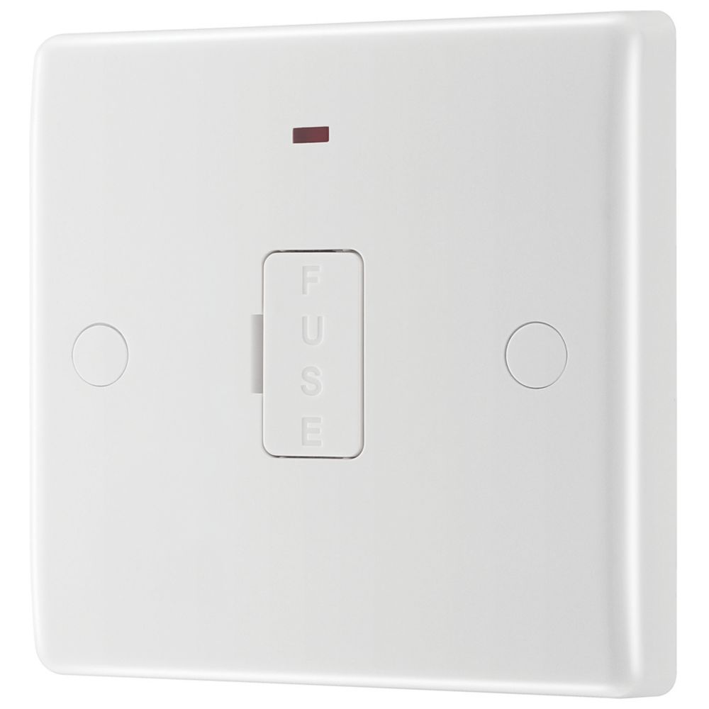 British General 13A Unswitched Fused Spur & Flex Outlet with LED White ...